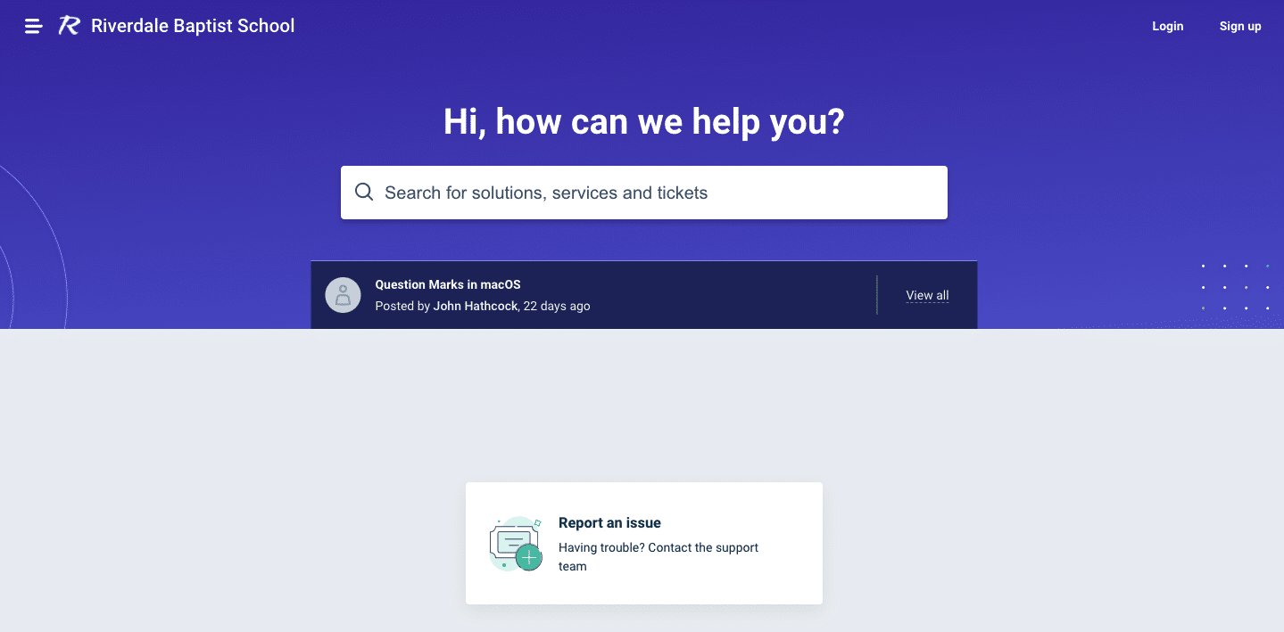 Help Desk - Riverdale Baptist School